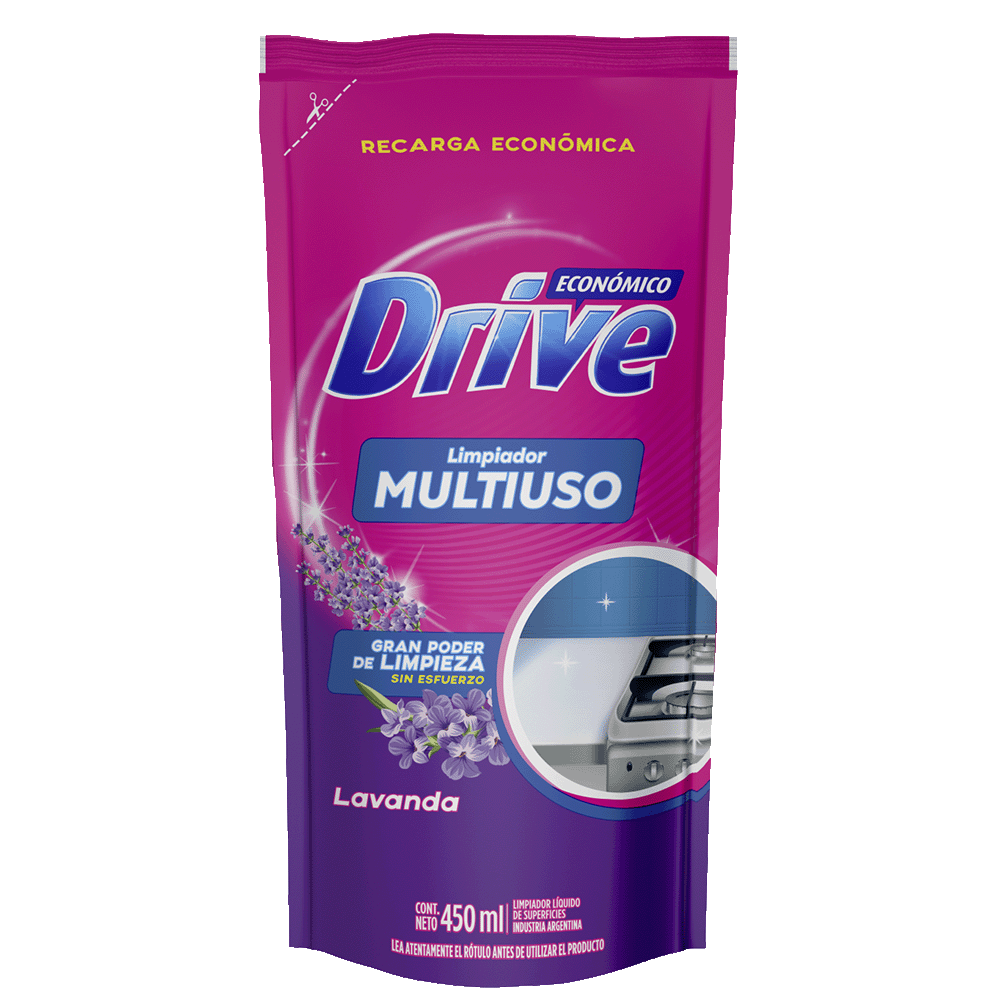 Limpiador Liquido DRIVE Multiuso Lavanda Doy Pack 450ml - Micro Go